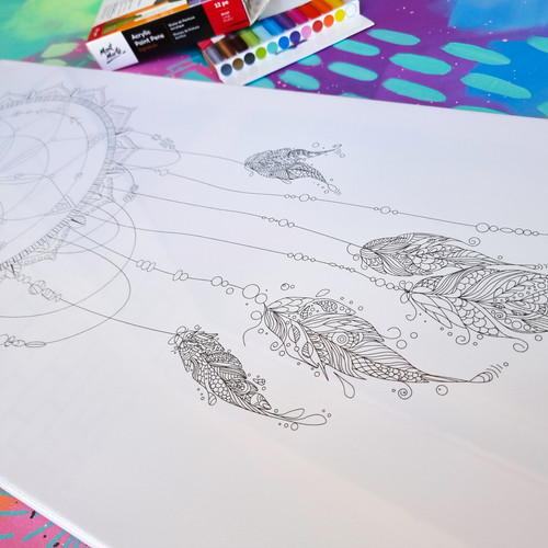 Colouring Canvas Dream Catcher (1 left in Stock!) | Hollie Jade Studios