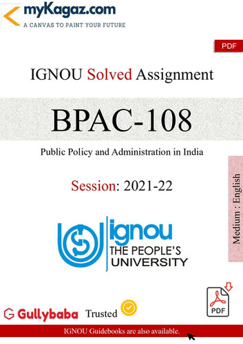BPAC 108 - IGNOU Solved Assignment (English) | myKagaz