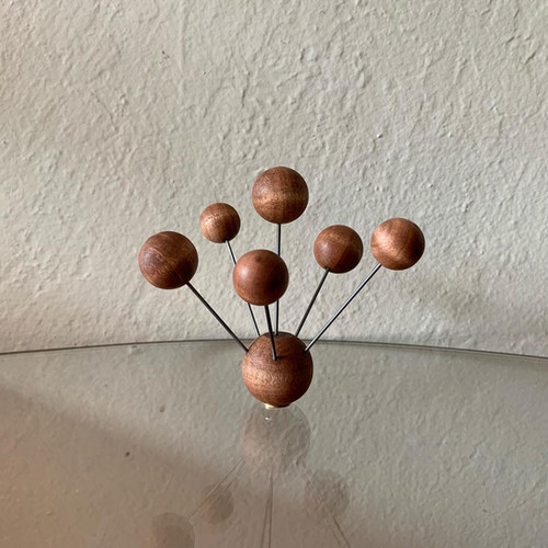 Retro Atomic Splash Teak Lamp Shade FINIAL Molecule Atom Light Fixture ...
