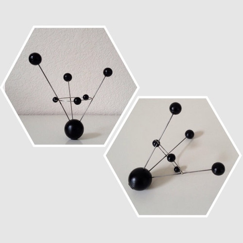 Atomic Orbit Ring BLACK Atom Space MOLECULE FINIAL Lamp Shade Light ...