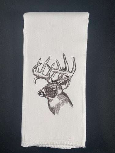 Embroidered Burp Cloth - Buck Head | PurpleParrotCo.com