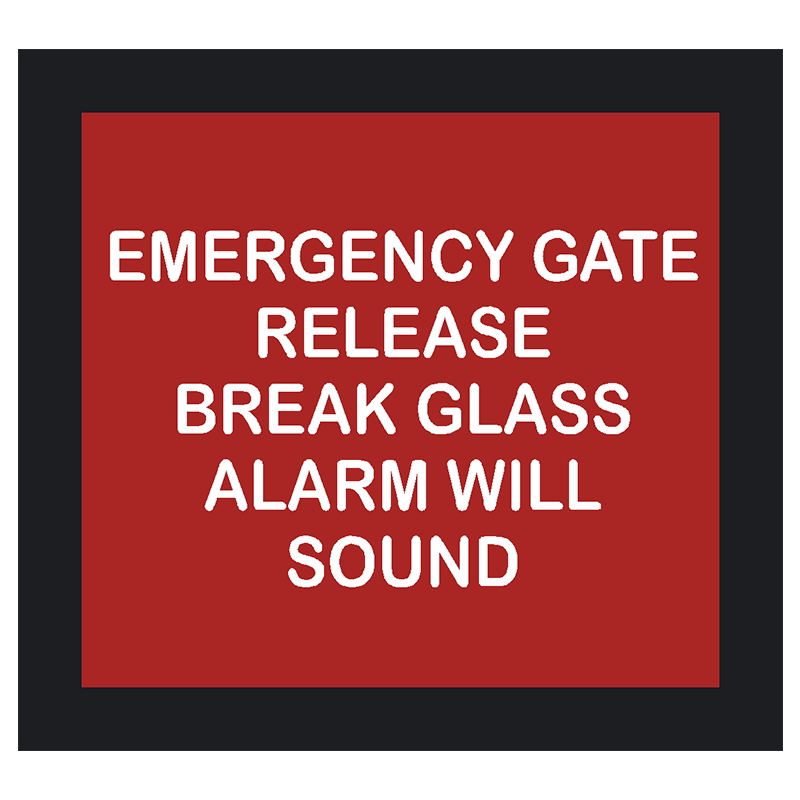 Emergency Gate Release Sign | chilis