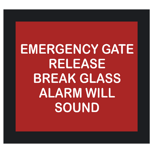 Emergency Gate Release Sign | chilis