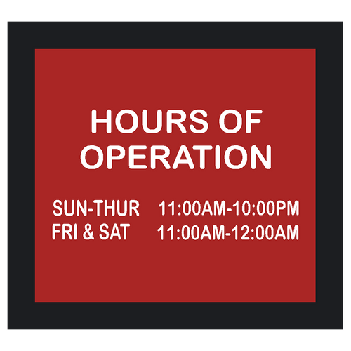 Hours of Operation Sign | chilis
