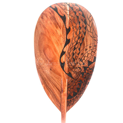 Koa paddle with tribal Pyrography art (KPPY10) | LewisKoa Co.