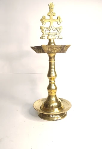 Christian Sleeba Cross Nila Vilakku Oil Lamp | Heribay