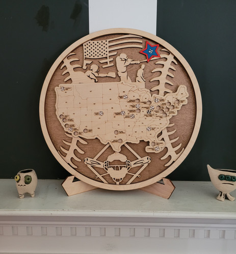 Baseball Stadiums Layered Map Tracker. MLB | Palmetto Puzzleworks