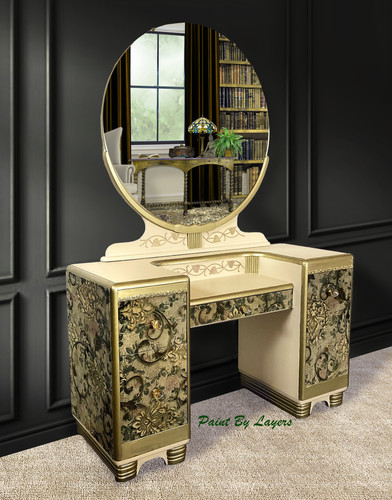 Waterfall dressing table , Vintage vanity | Paint.By.Layers