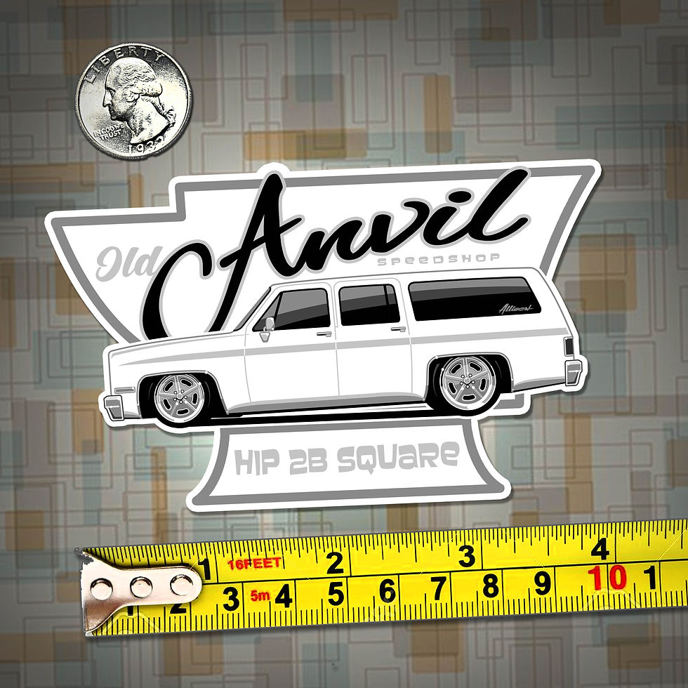 Square Body 'Burb' Anvil Sticker | OLDANVILspeedshop