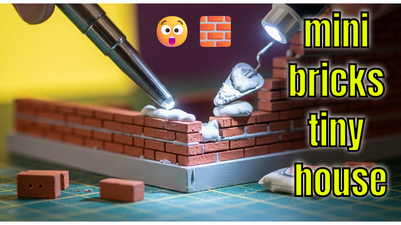 Man Builds Tiny House with Mini Bricks | Incredible DIY Miniature ...