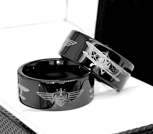 Engraved Black Tungsten US Army Military Rings - Rings Paradise