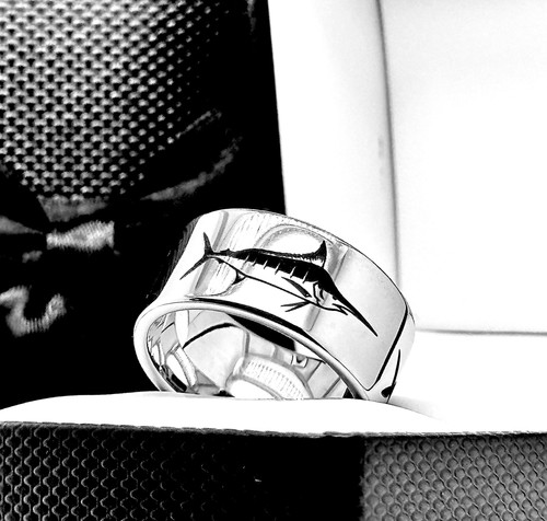 Sailfish, Marlin, and Mahi Tungsten Fish Ring for Men | Rings Paradise