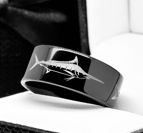 Sailfish, Marlin, Mahi Fish Tungsten Ring | Best Fisherman Gift