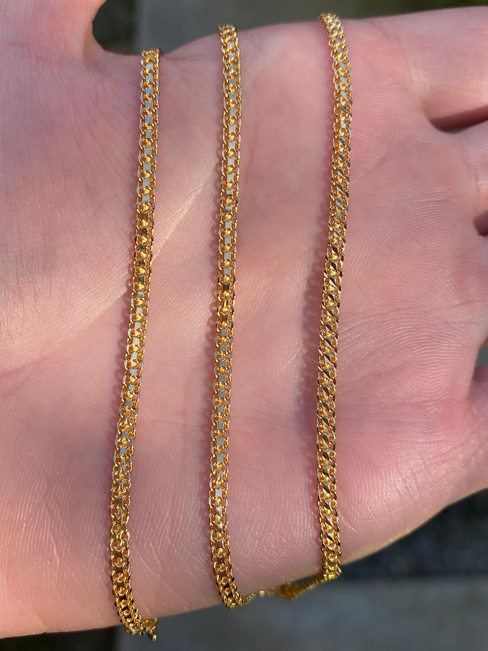 Vintage Solid 21k Yellow Gold Bismark Chain Necklace - 19.5 inches ...