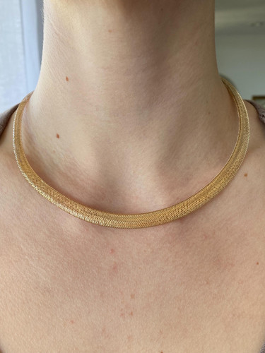 Vintage 14k Yellow Gold Woven Stretchy Necklace - 18.5 inches | Parlay ...