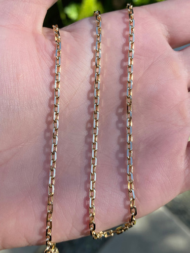 Vintage Solid 18k Yellow Gold Biker Link Chain Necklace - 20 inches ...