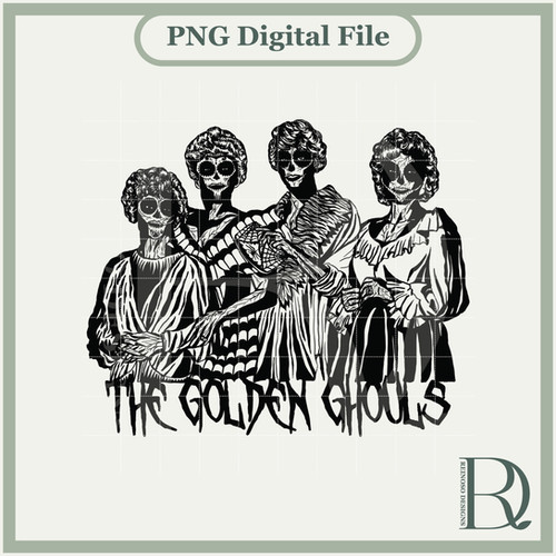 The Golden Ghouls PNG, Halloween Friends PNG, Vintage Halloween png ...