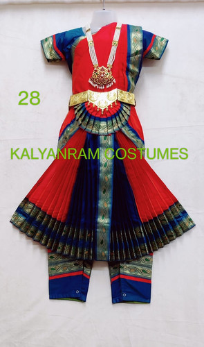 PEACOCK BLUE ORANGE BHARATANATYAM | KALYANRAM COSTUMES