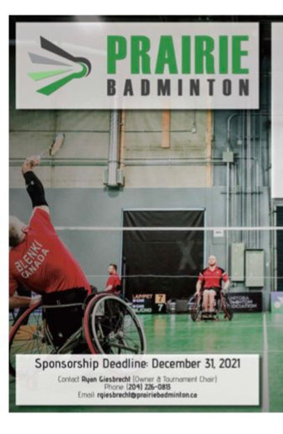 Sponsorship of Prairie Badminton