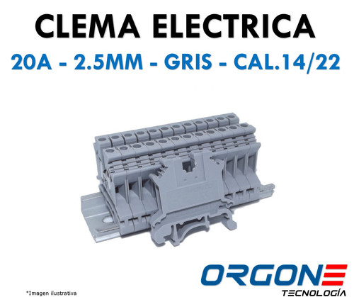 Clema Electrica p/Riel DIN 2.5mm | orgontec