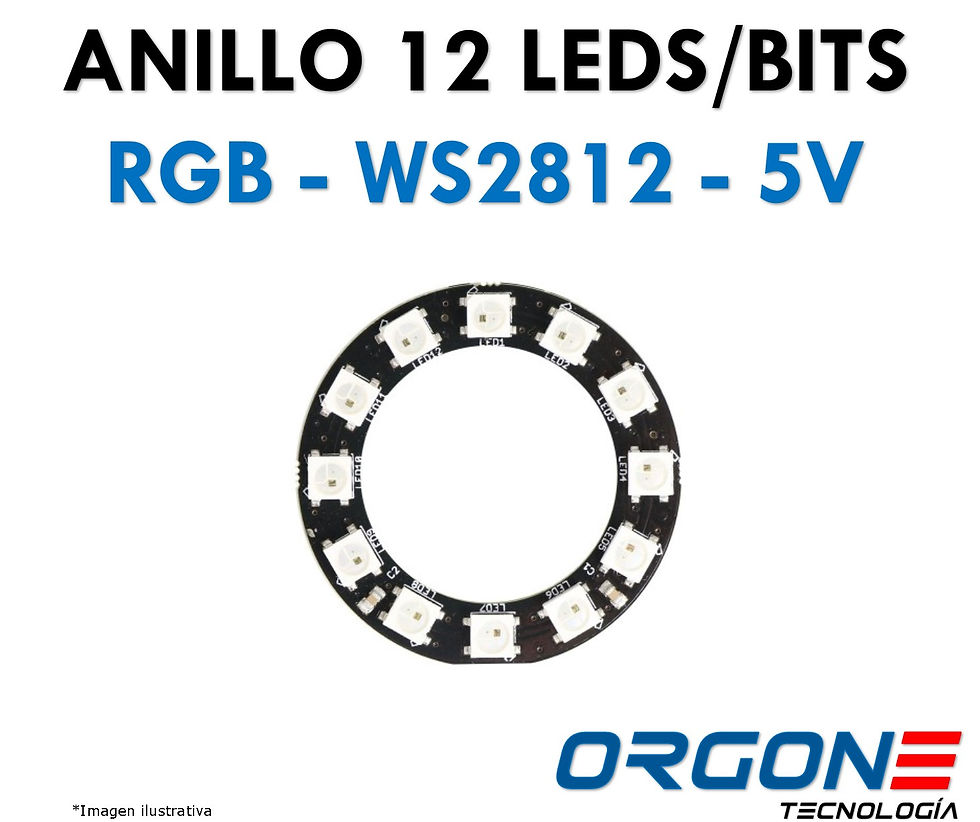 Anillo de LEDs 12 bits RGB WS2812 | orgontec