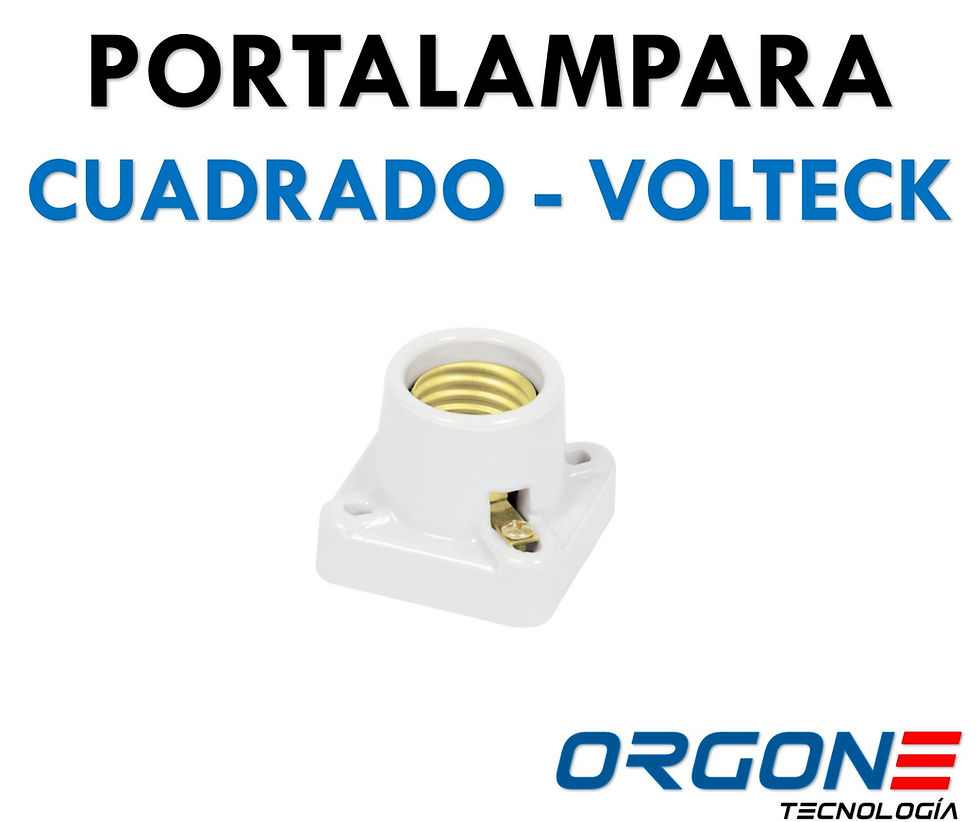 Portalámpara de Porcelana Cuadrada - Volteck | orgontec