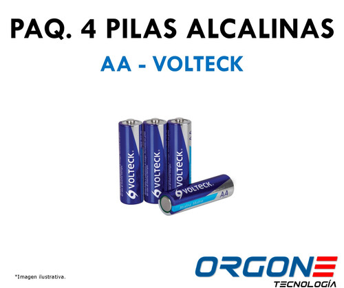 Paq. 4 Pilas Alcalinas AA Volteck | orgontec