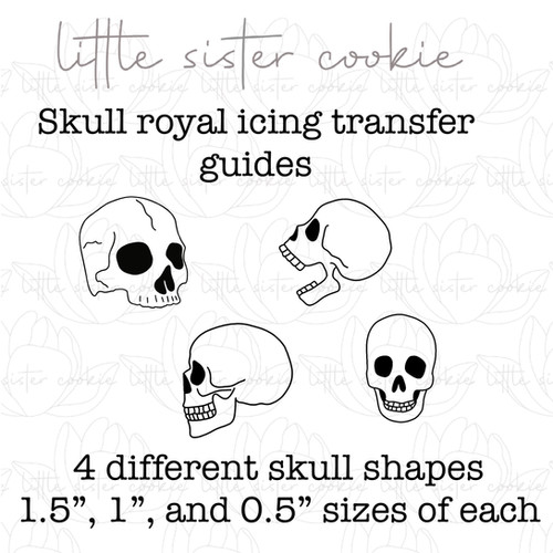 Skull Transfer Sheets | Little Sister Cookie