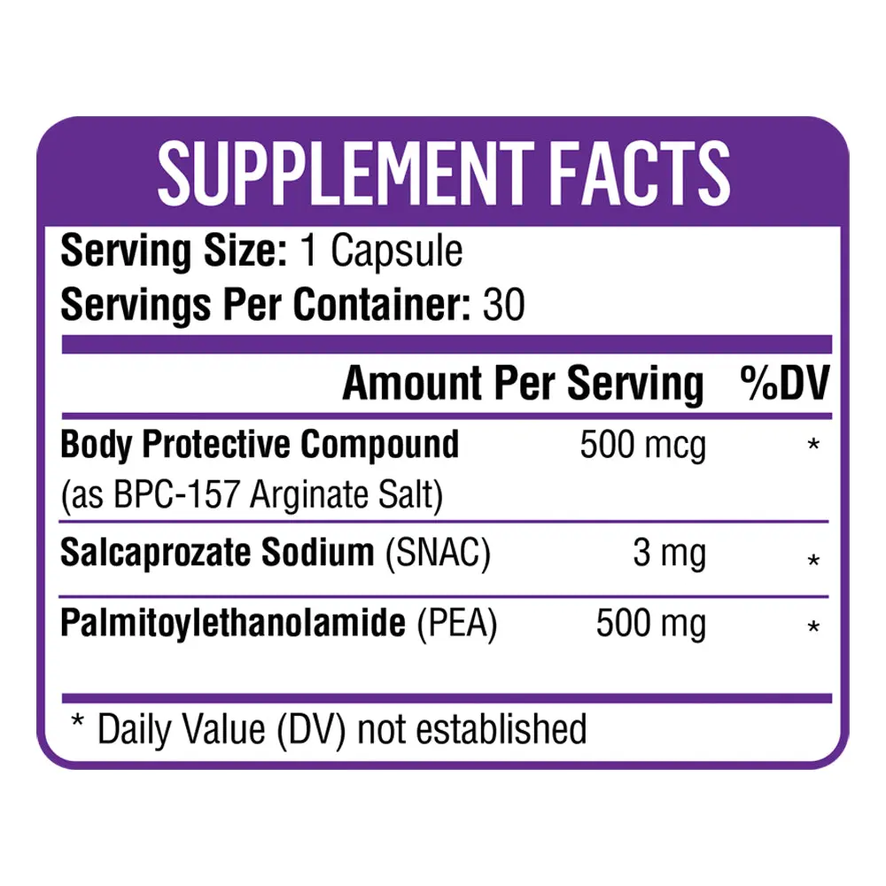 BPC 157 500 mcg and PEA 500 mg x 60 Capsules | Better With Age Club