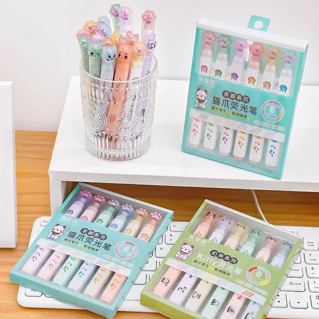 Paw Highlighters Cute Morandi