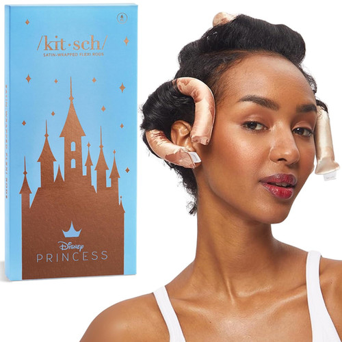 Disney & Kitsch Satin Heatless Curling Rod – Hair Curler Set 6 pcs ...