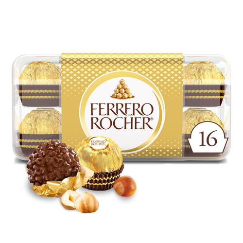 Ferrero Rocher Premium Milk Chocolate Hazelnut –16 Count Bulk Pack for ...