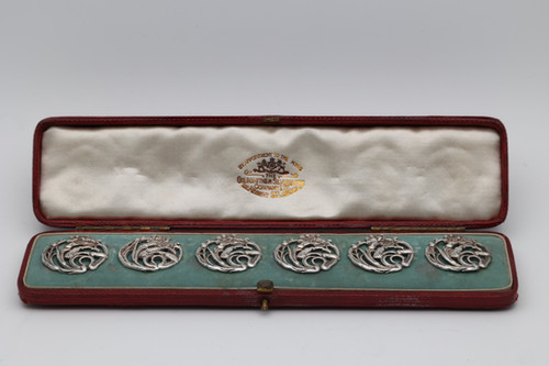 Cased set of six silver buttons by Deakin & Sons 1901 | antiquesinoxford