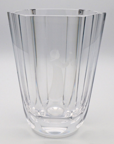 Orrefors crystal vase with etched young girl | antiquesinoxford