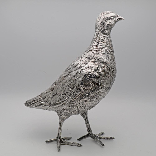 Silver partridge centrepiece | antiquesinoxford