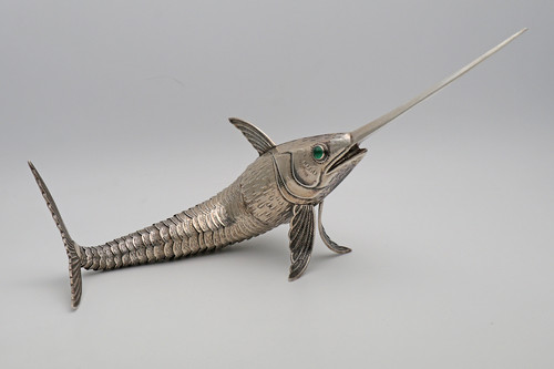 Antique Silver articulated table fish decoration | antiquesinoxford