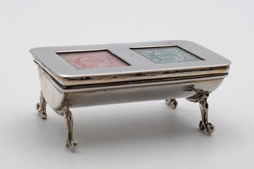 Antique silver stamp box | antiquesinoxford