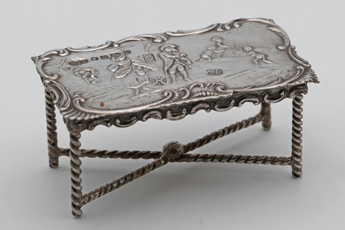 Victorian silver miniature table | antiquesinoxford