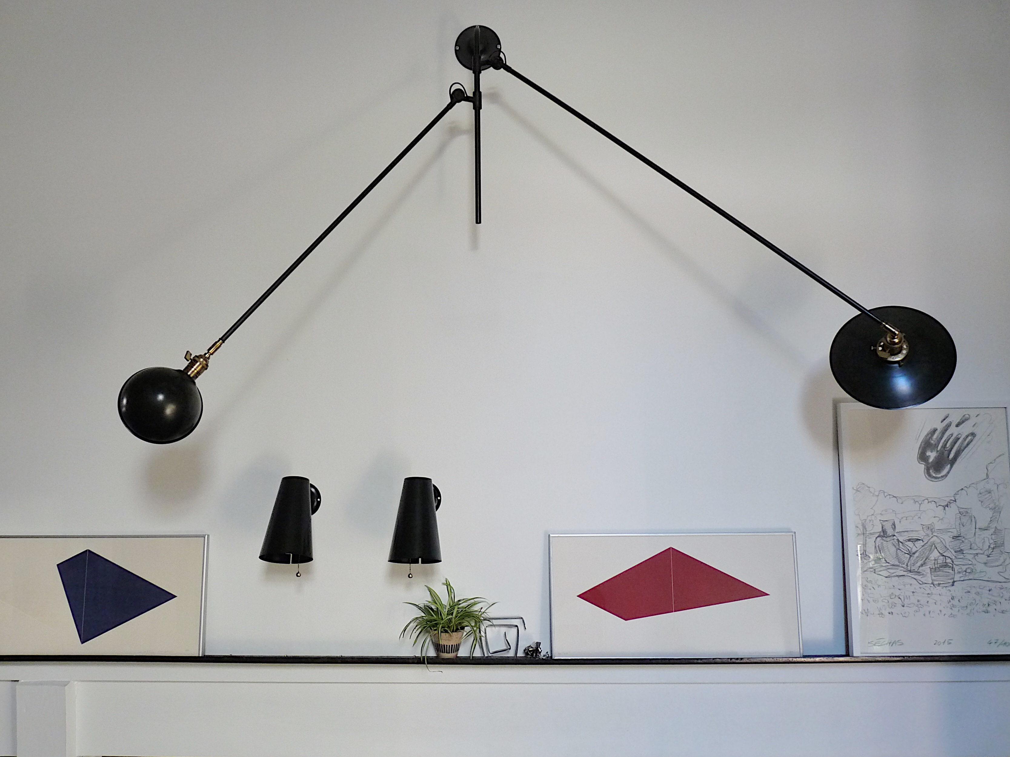 Double applique murale orientable pivotante