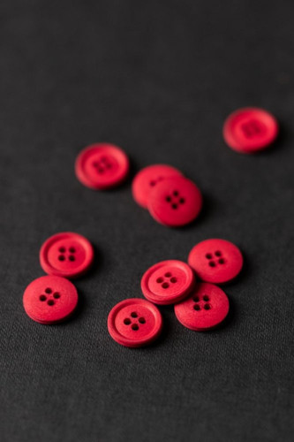 Classic Red 15mm - Cotton Button | Stitches and Cream