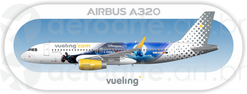 Airbus A320 IAE Vueling Disney profile sticker | Aeroarte