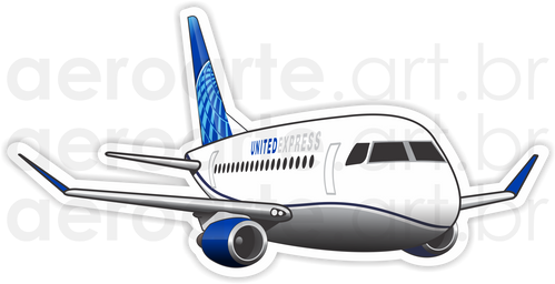 Embraer 175 United Express aircraft sticker | Aeroarte