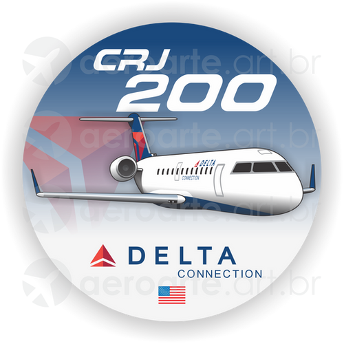 Bombardier CRJ 200 Delta Connection round sticker | Aeroarte