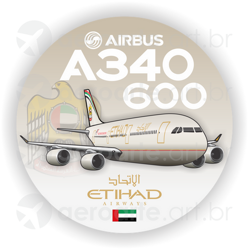 Airbus A340-600 Etihad round sticker | Aeroarte