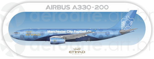 Airbus A330-200 Etihad profile sticker | Aeroarte