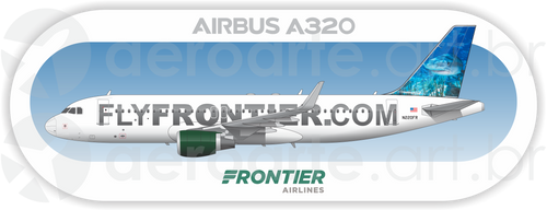 Airbus A320 CFM Frontier profile sticker | Aeroarte
