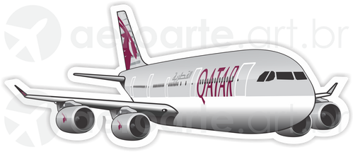 Airbus A340-600 Qatar aircraft sticker (matte vinyl) | Aeroarte
