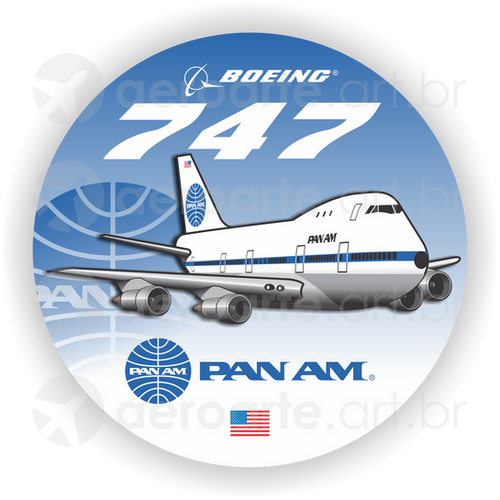 Boeing 747-100 PanAm round sticker | Aeroarte