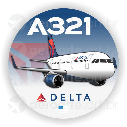 Airbus A321 CFM Delta Airlines round sticker | Aeroarte