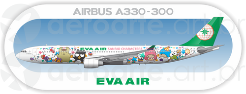 Airbus A330-300 Eva Air profile sticker | Aeroarte